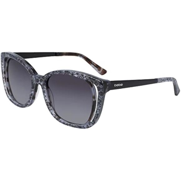 bebe | Accessories | New Bebe Bb 72 001 Jet Floral Sunglasses With Grey ...